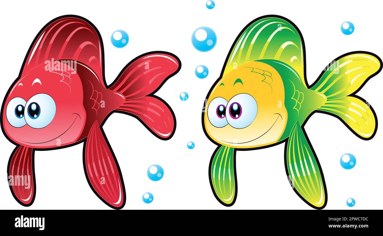Two Fish - cartoon and vector characters Stock Vector Image & Art - Alamy