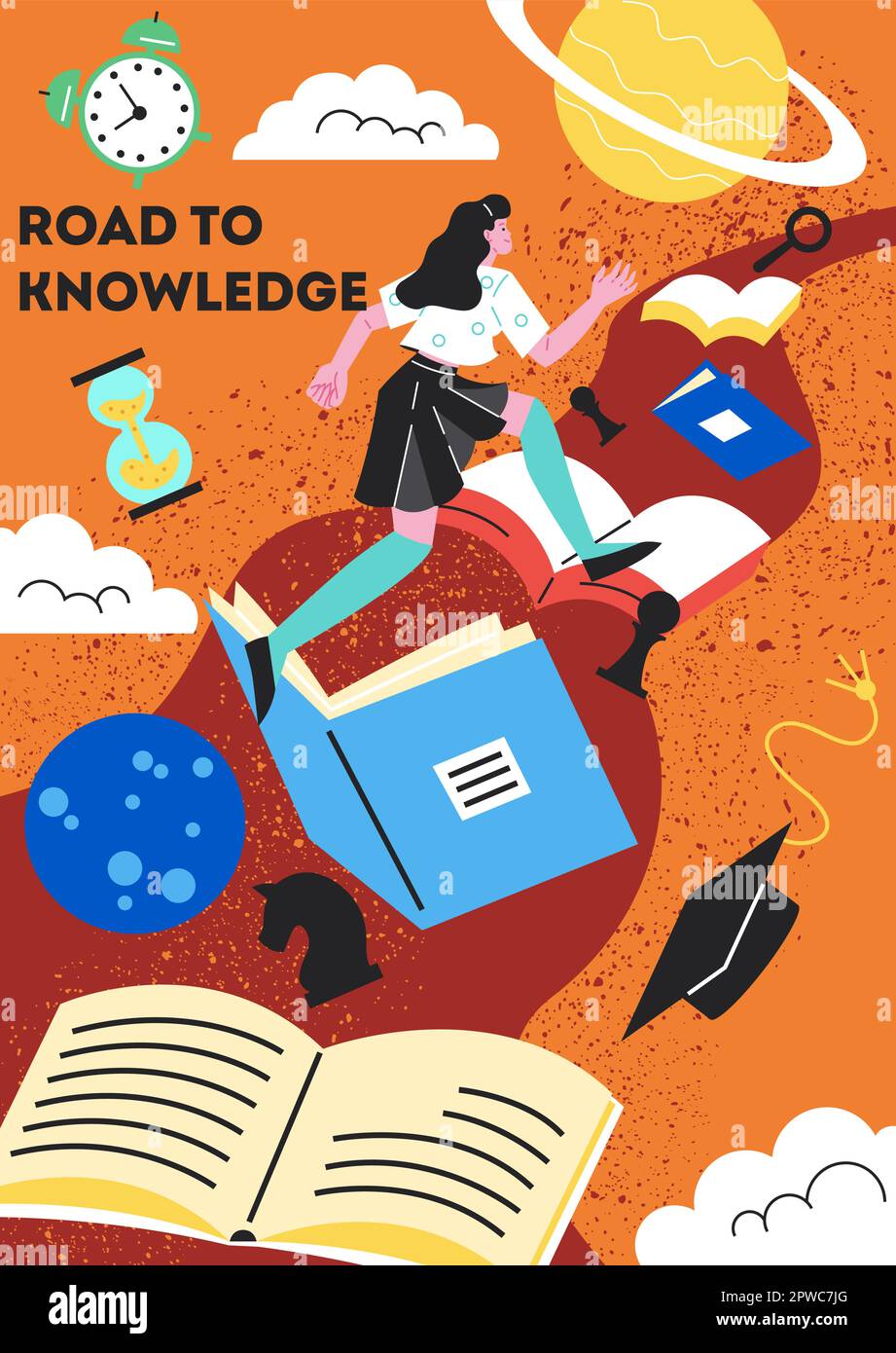 Smart school child girl Stock Vector Images - Alamy