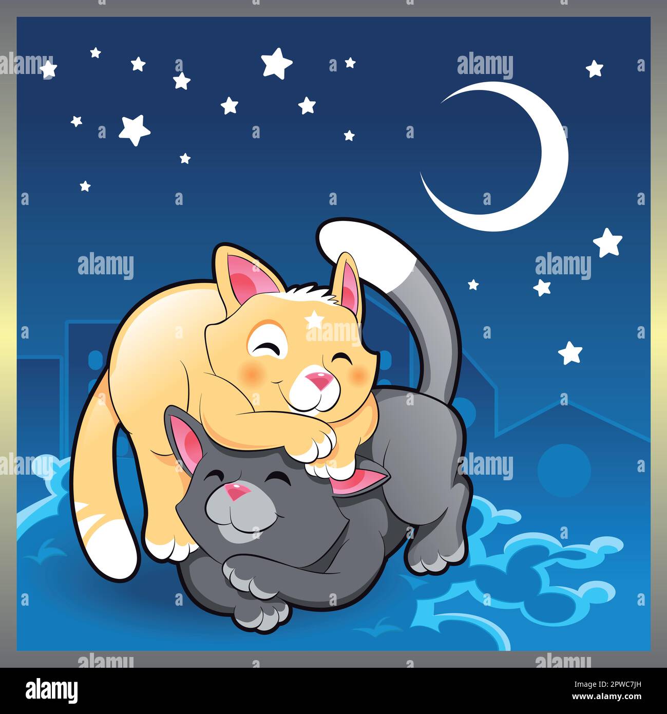 Nice city at night Stock Vector Images - Alamy