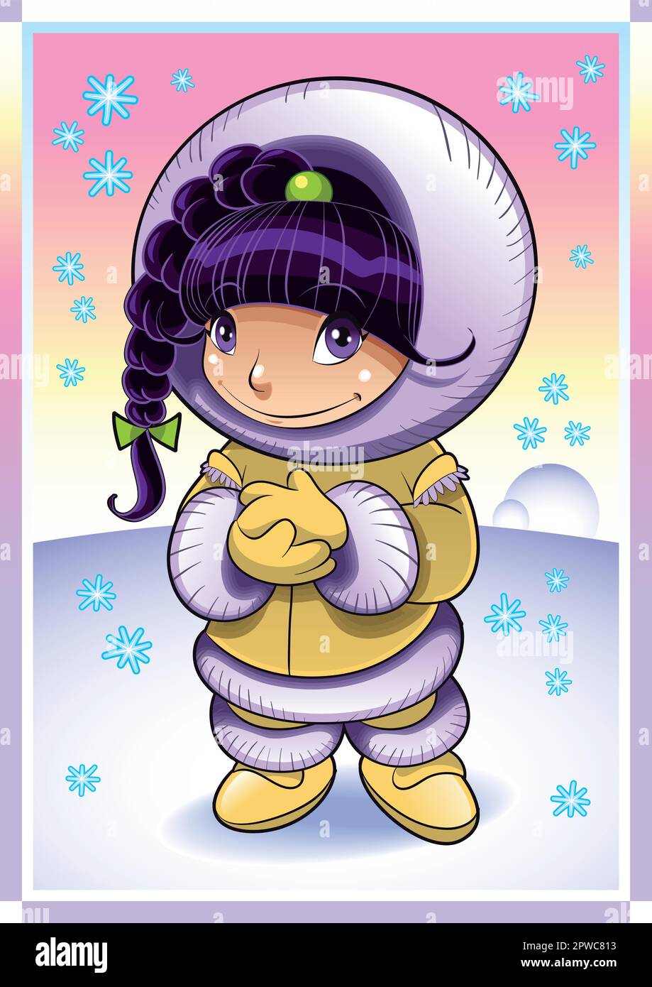 Baby Eskimo, cartoon and vector character Stock Vector Image & Art - Alamy