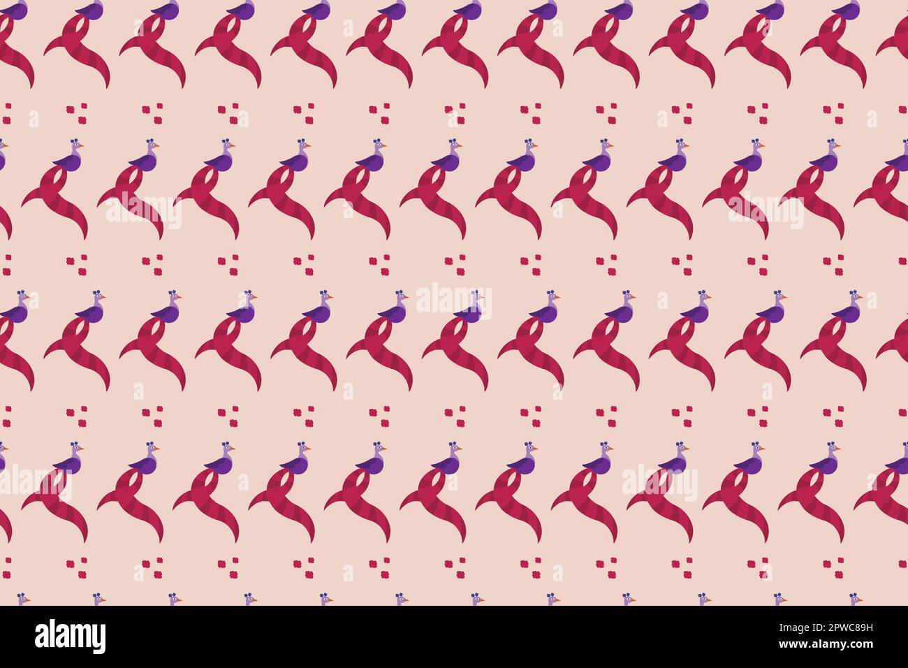 Indian Peafowl or peacock background. Indian seamless vector pattern ...