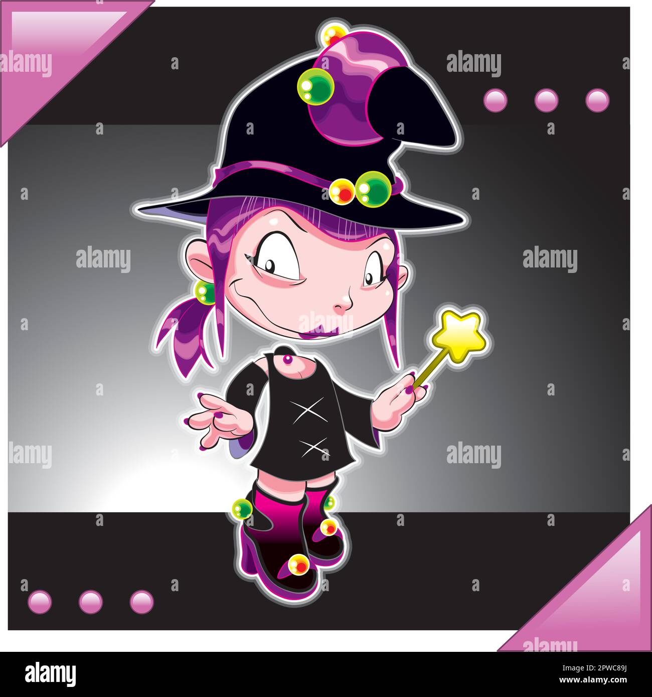 Little Witch, cartoon and vector character Stock Vector Image & Art - Alamy