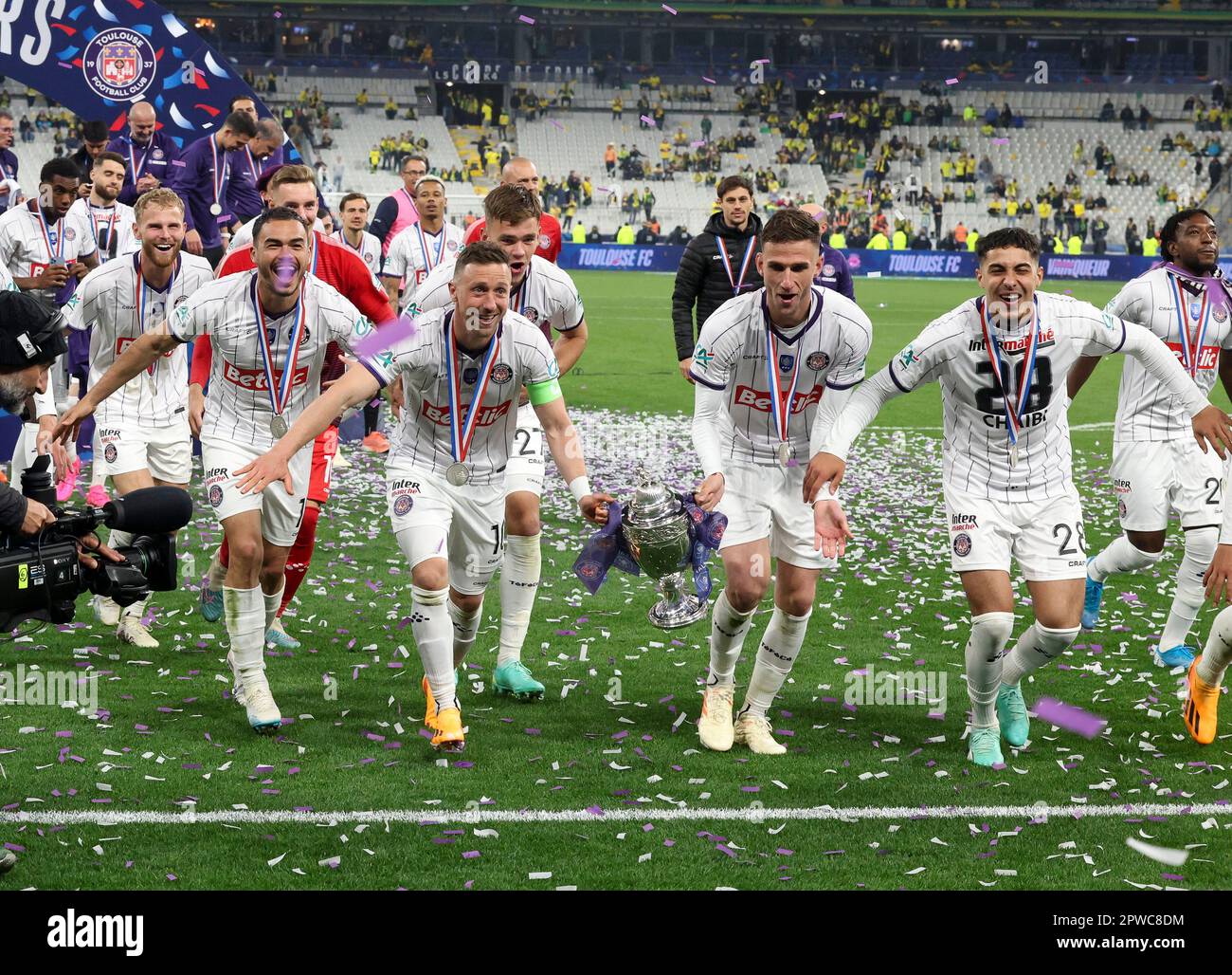 Saint Denis, France. 29th Apr, 2023. Gabriel Suazo, Brecht Dejaegere ...