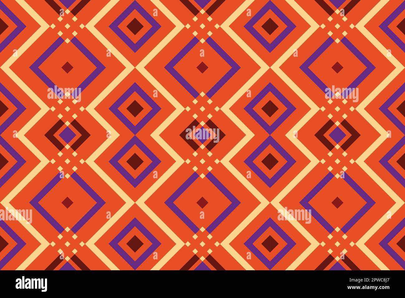 Geometric seamless background. Dark elements on orange background for ...