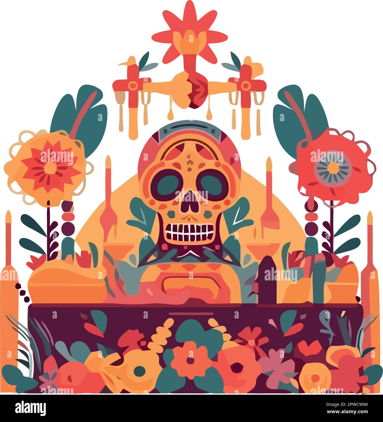 Day of the dead altar grave Stock Vector Images - Alamy