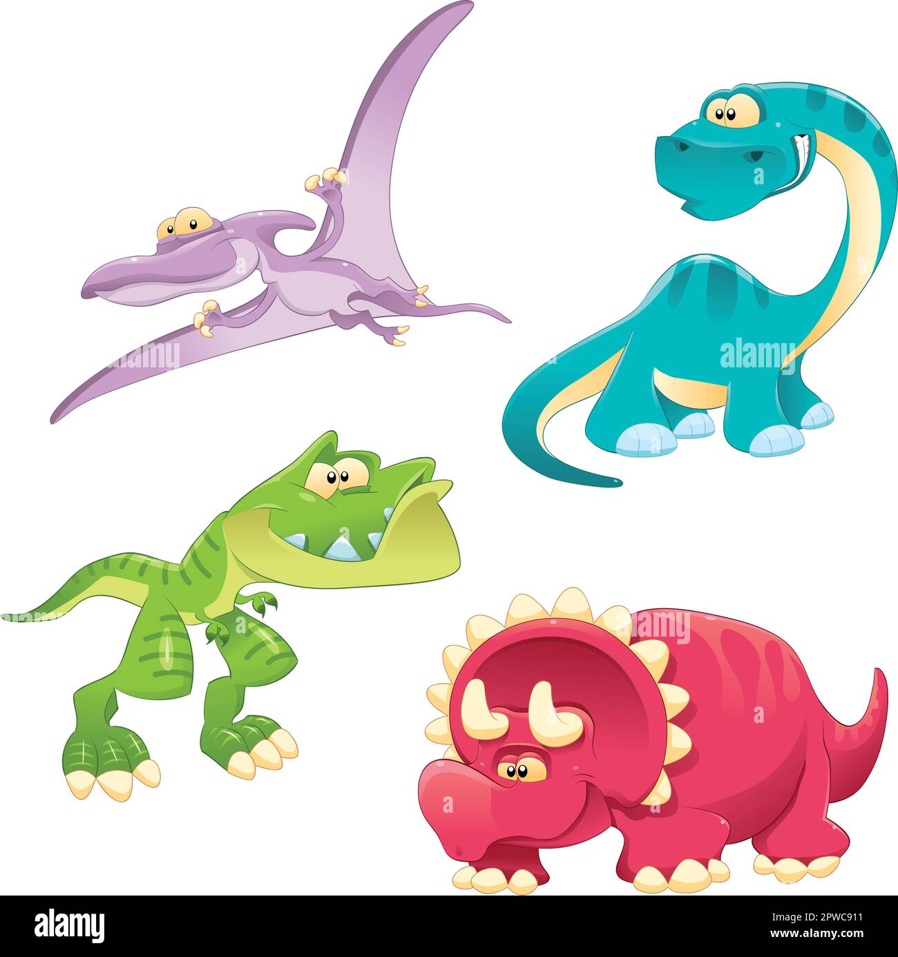 Dinosaurs Family. Funny cartoon and vector characters Stock Vector ...