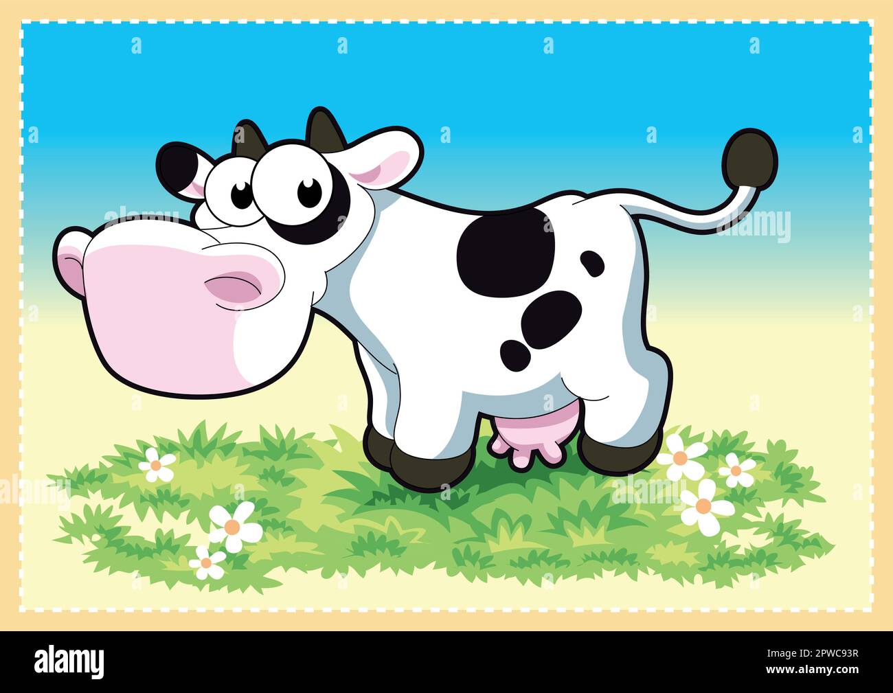 Funny cow. Vector and cartoon illustration Stock Vector Image & Art - Alamy