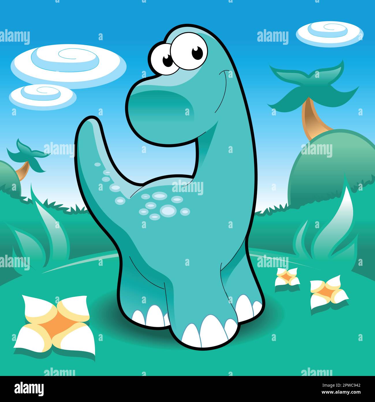 Brontosaurus, cartoon and vector illustration Stock Vector Image & Art - Alamy
