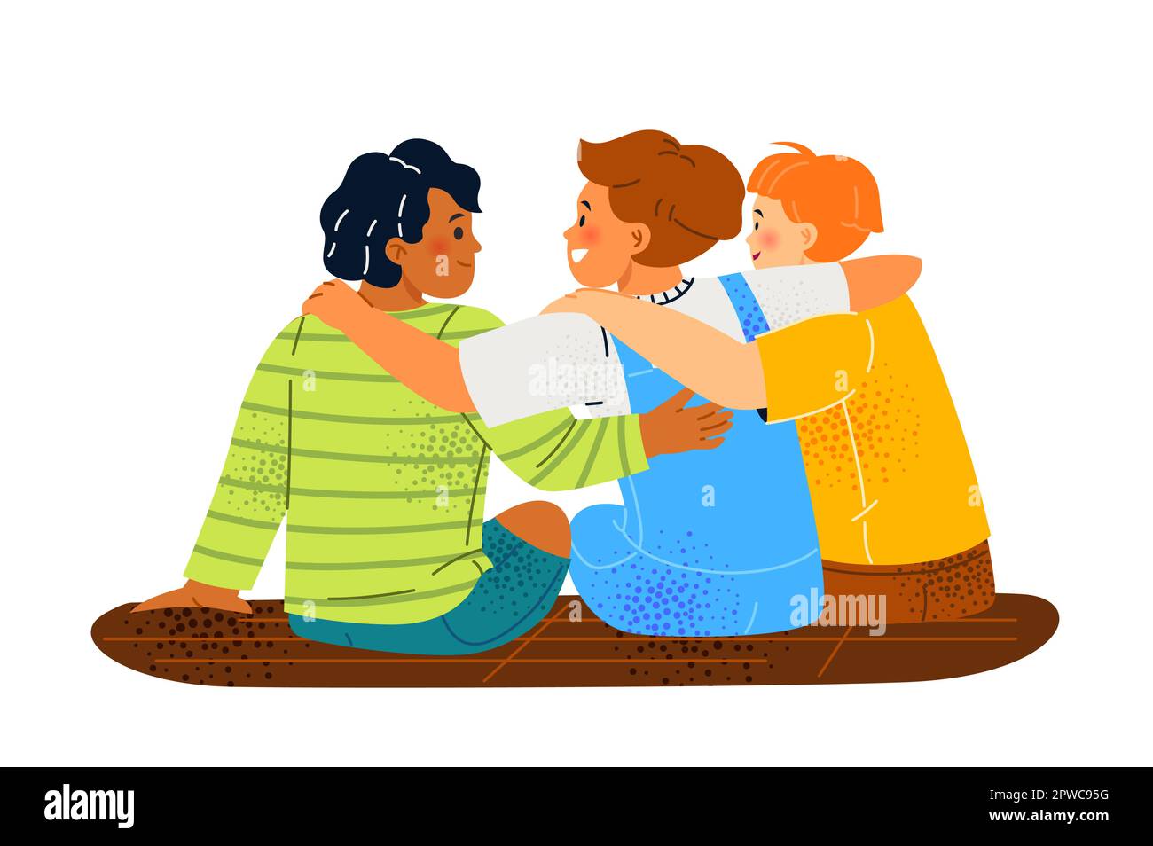 Warm hugs between kids Stock Vector Image & Art - Alamy