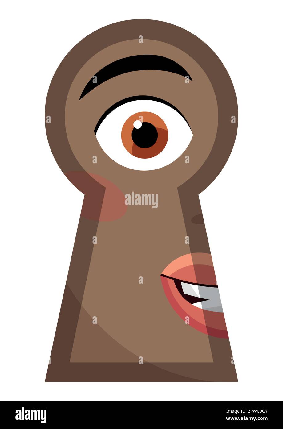 Person looking through a keyhole Stock Vector Image & Art - Alamy