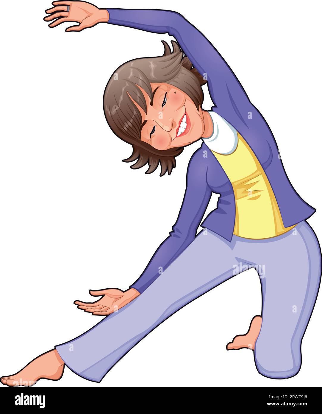 Yoga Position. Funny cartoon and vector isolated illustration Stock ...