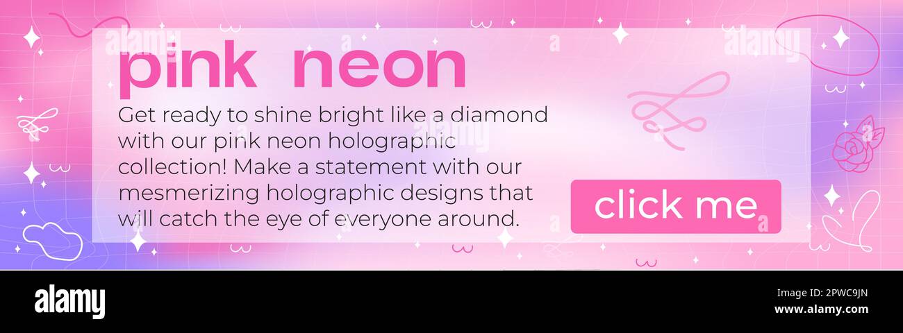 Pastel Pink Neon Holographic Mesh Gradient Abstract Background with ...