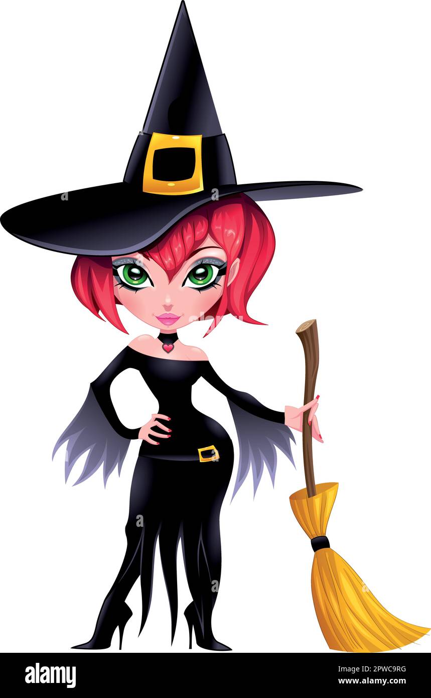 Funny witch. Cartoon and vector isolated character Stock Vector Image ...