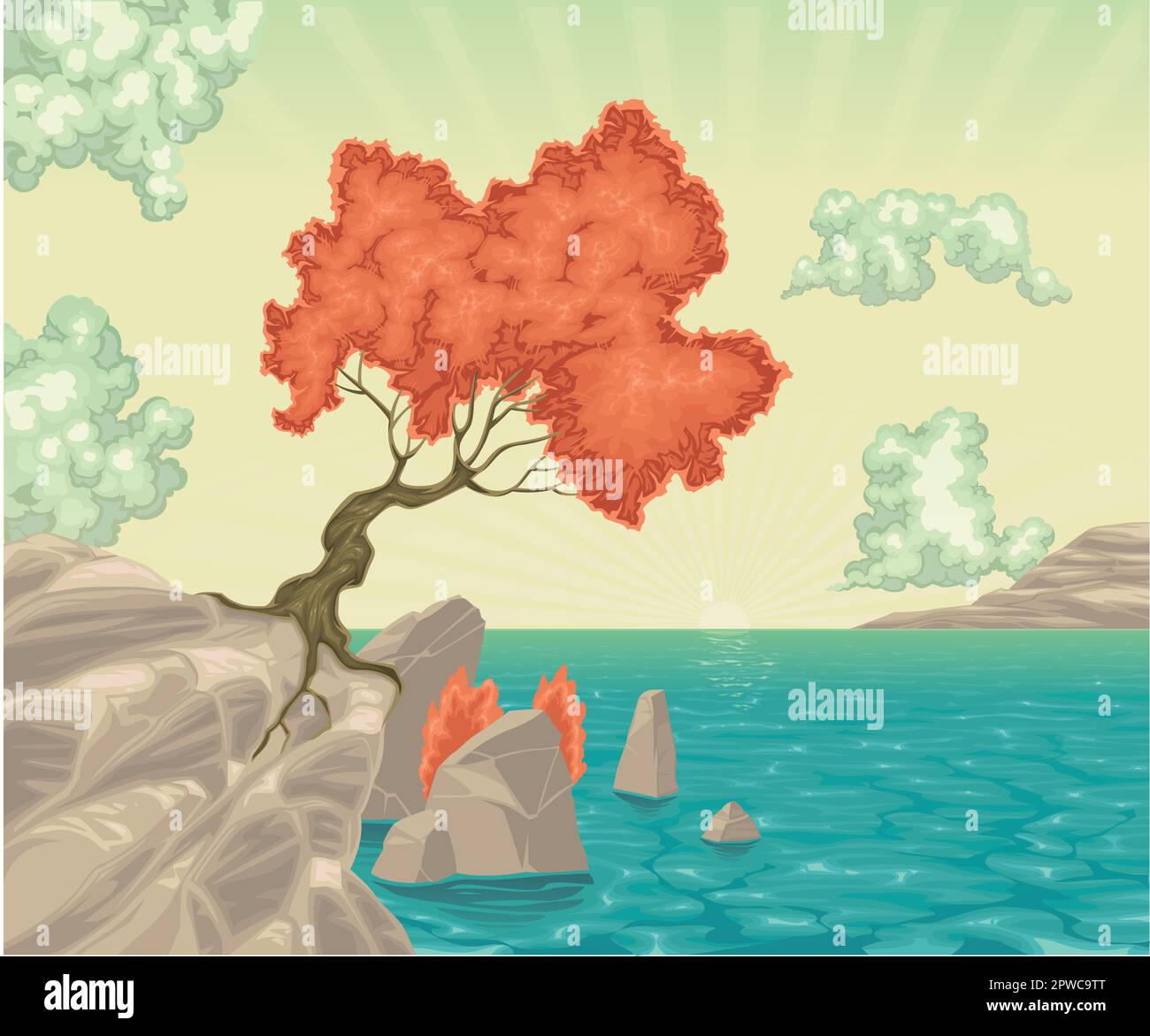 Sea plant illustration Stock Vector Images - Alamy