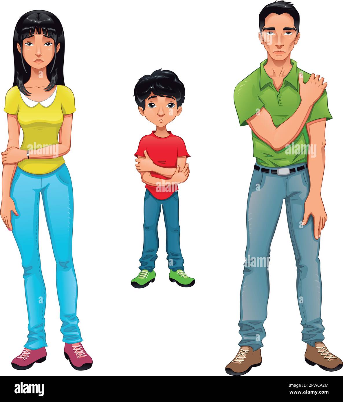 Sick family. Vector cartoon and isolated characters Stock Vector Image ...