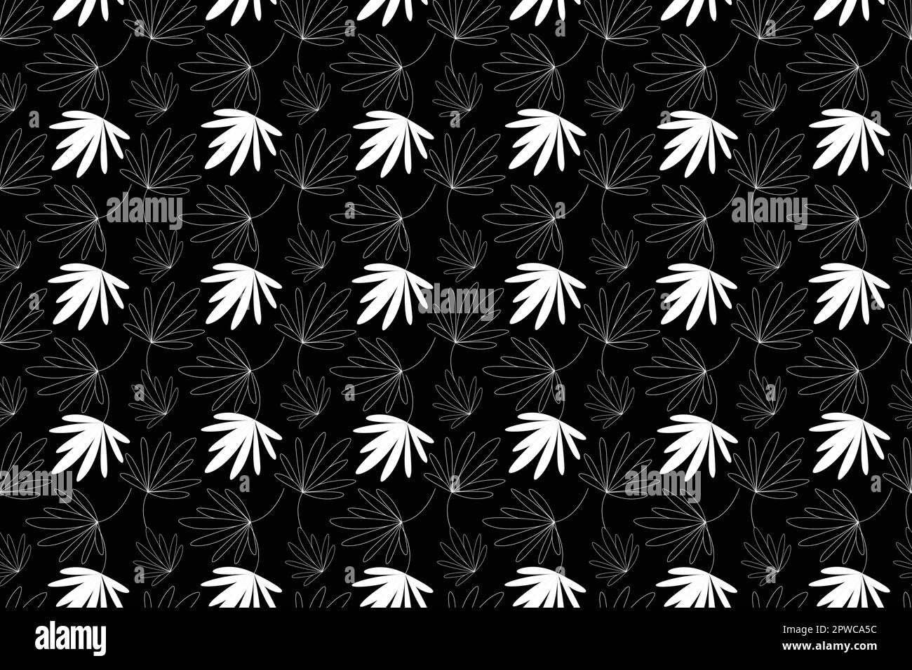 Delicate wild leaves pattern field plants. Seamless botanical motifs ...