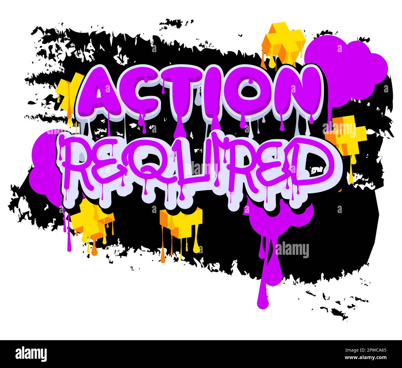 Action Required. Graffiti tag. Abstract modern street art decoration ...