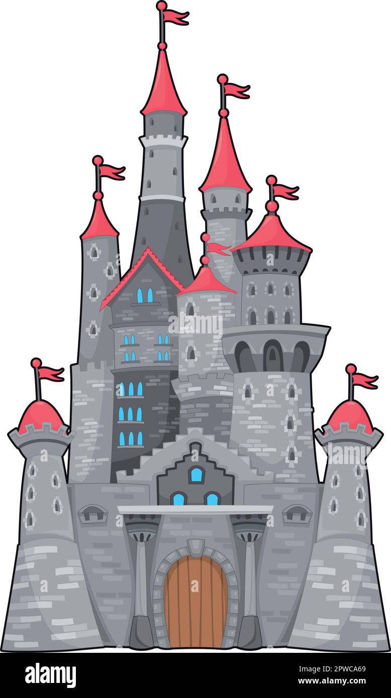 Medieval and fantasy castle. Cartoon vector isolated object Stock ...