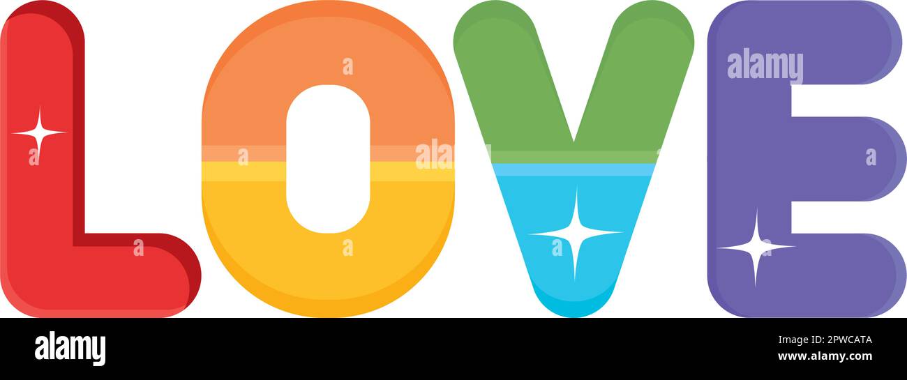 Love Word With Lgtbiq Flag Stock Vector Image And Art Alamy