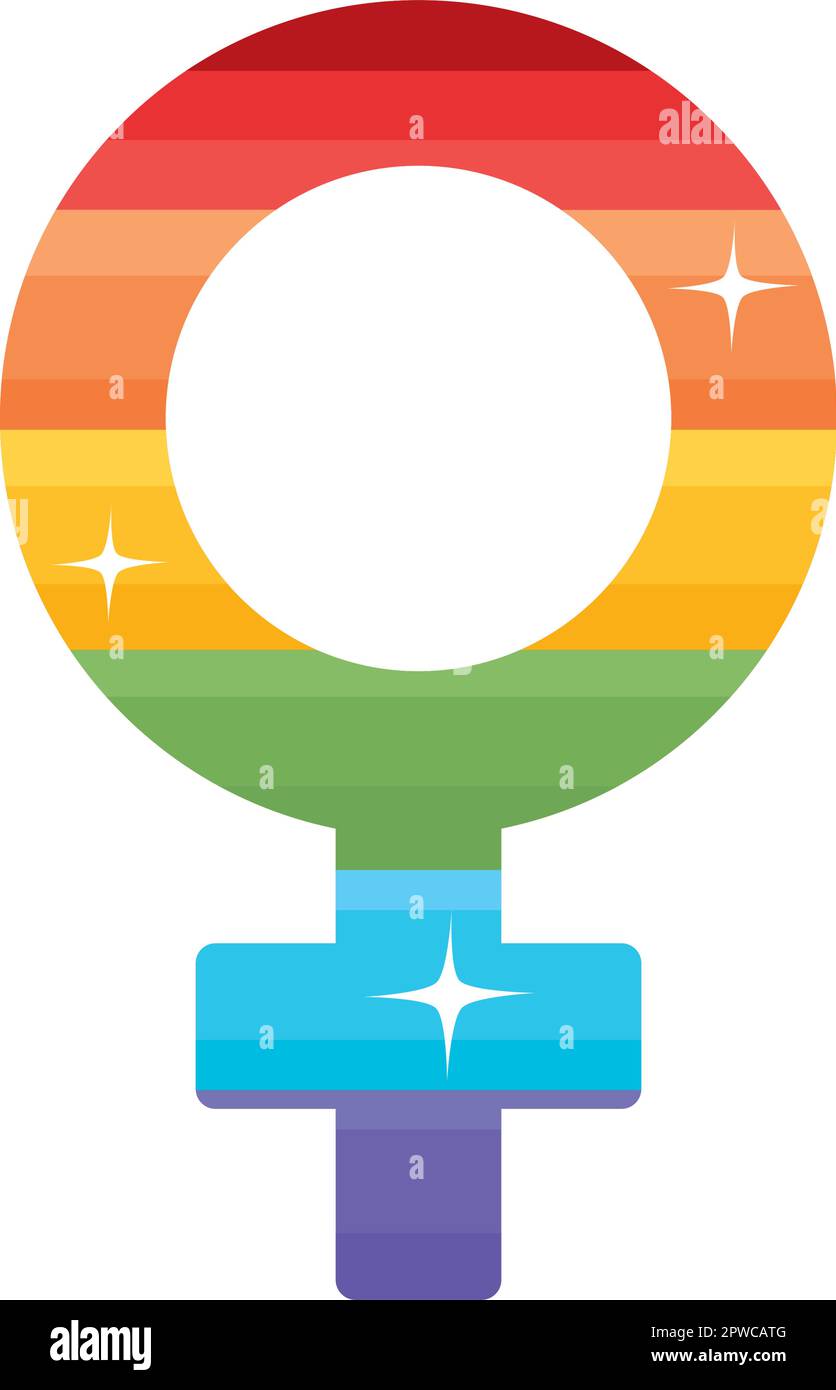 female gender symbol with lgtbiq flag Stock Vector Image & Art - Alamy