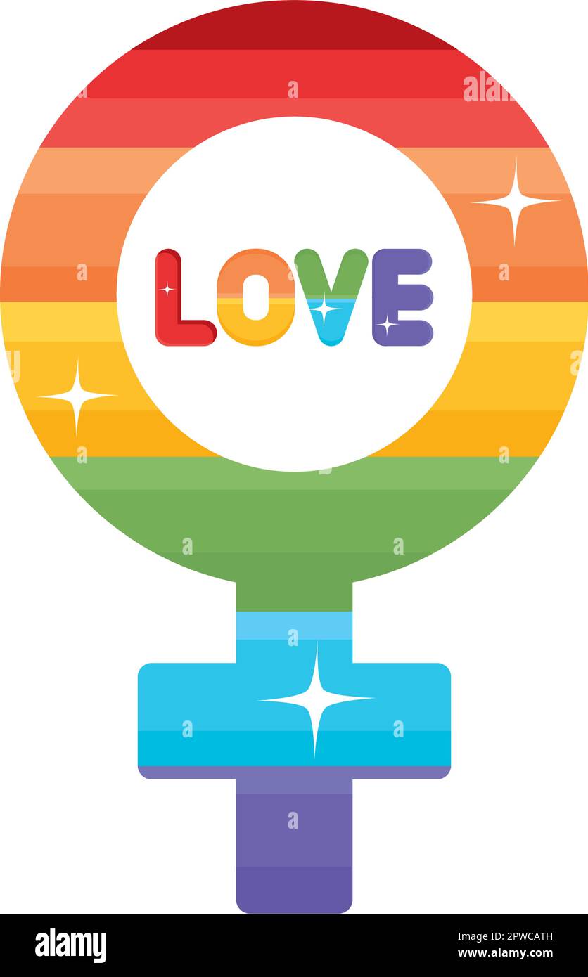 female gender symbol lgtbiq with love lettering Stock Vector Image ...