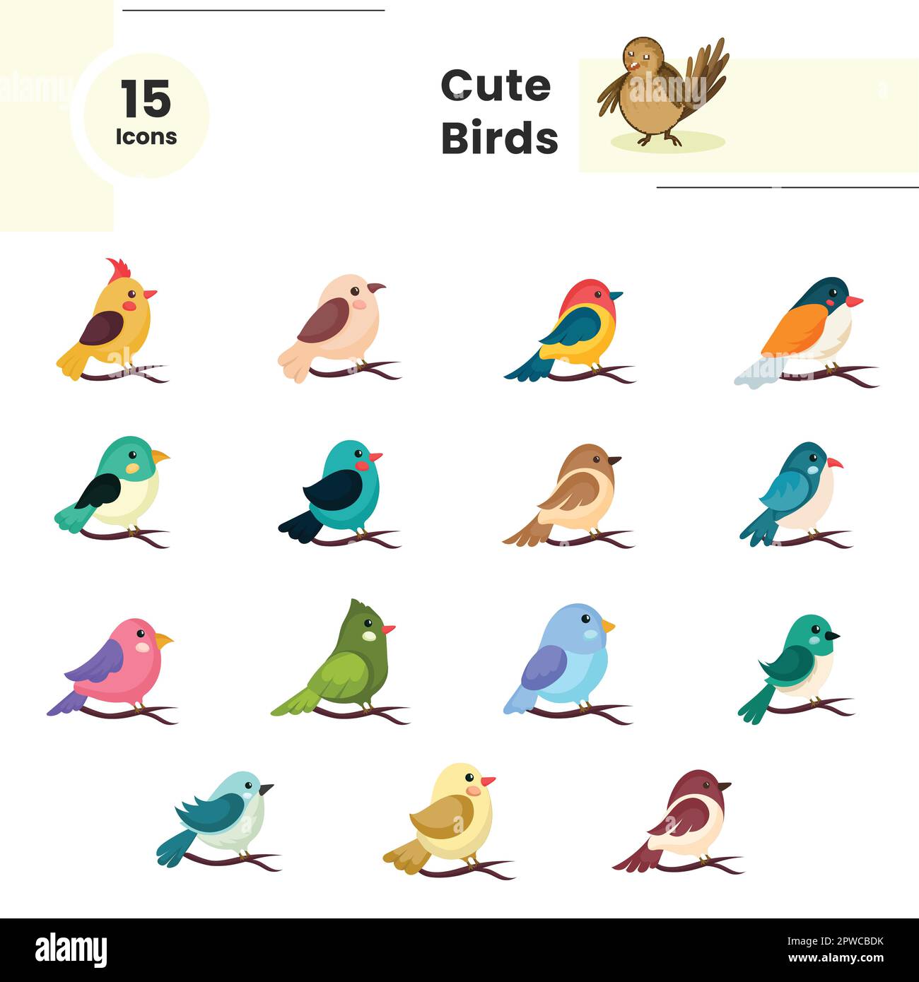 Crow sitting cartoon hi-res stock photography and images - Alamy