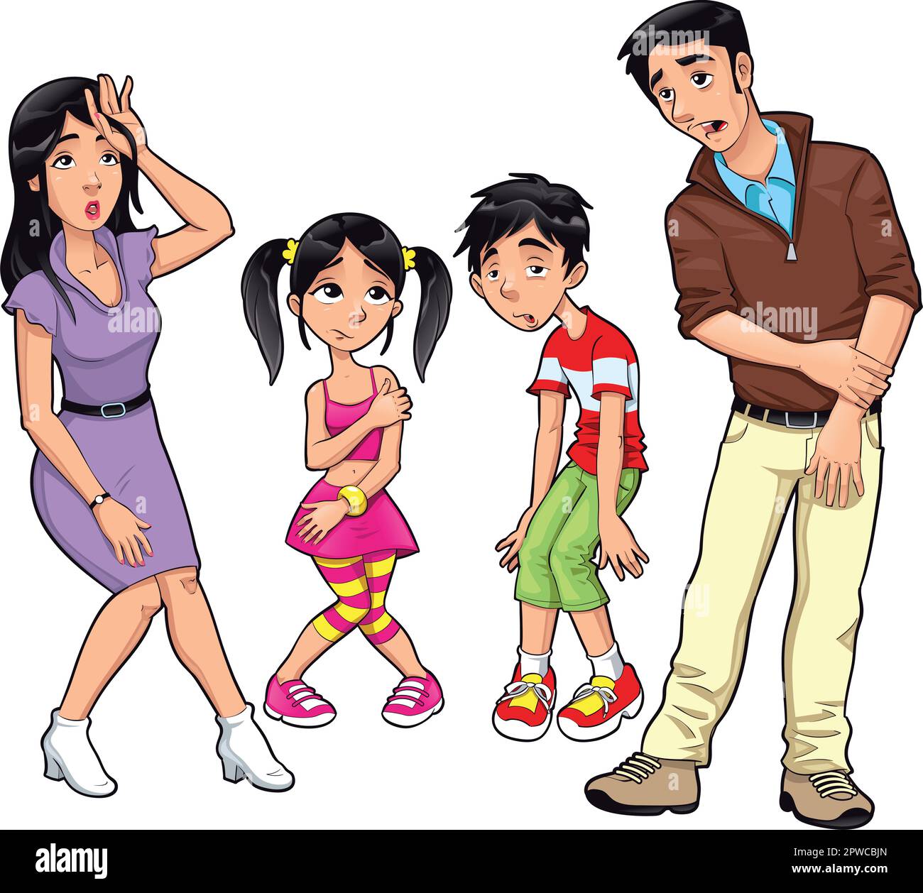 Mother sick girl Stock Vector Images - Alamy