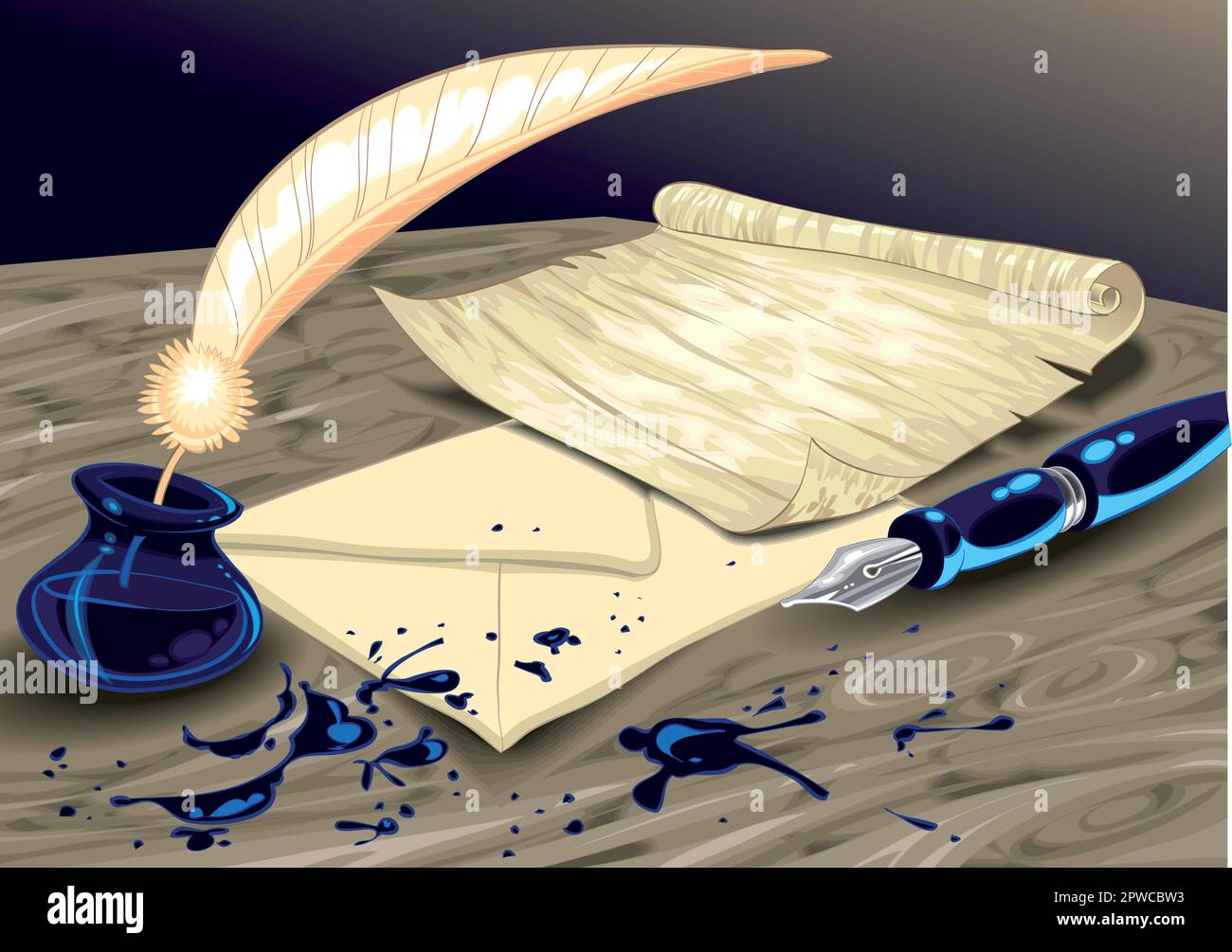 Background - letter, cartoon and vector illustration Stock Vector Image ...