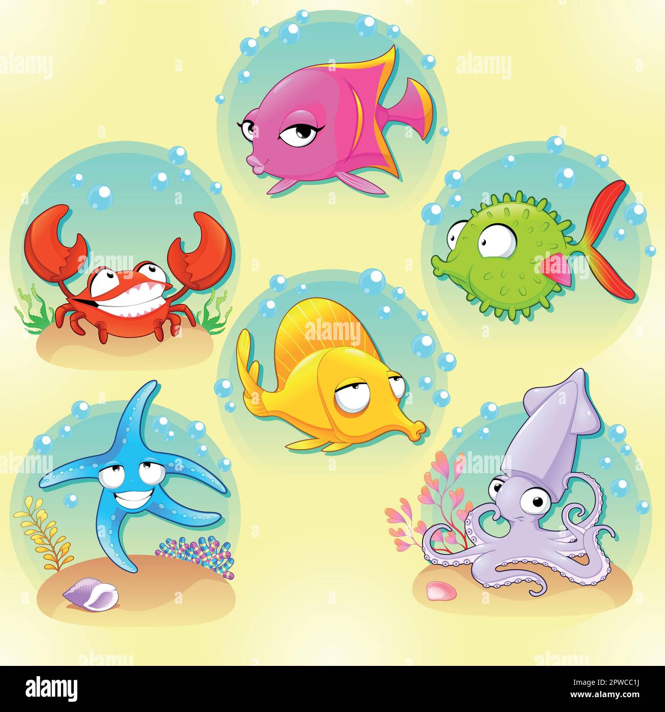 Sea Cartoon Characters