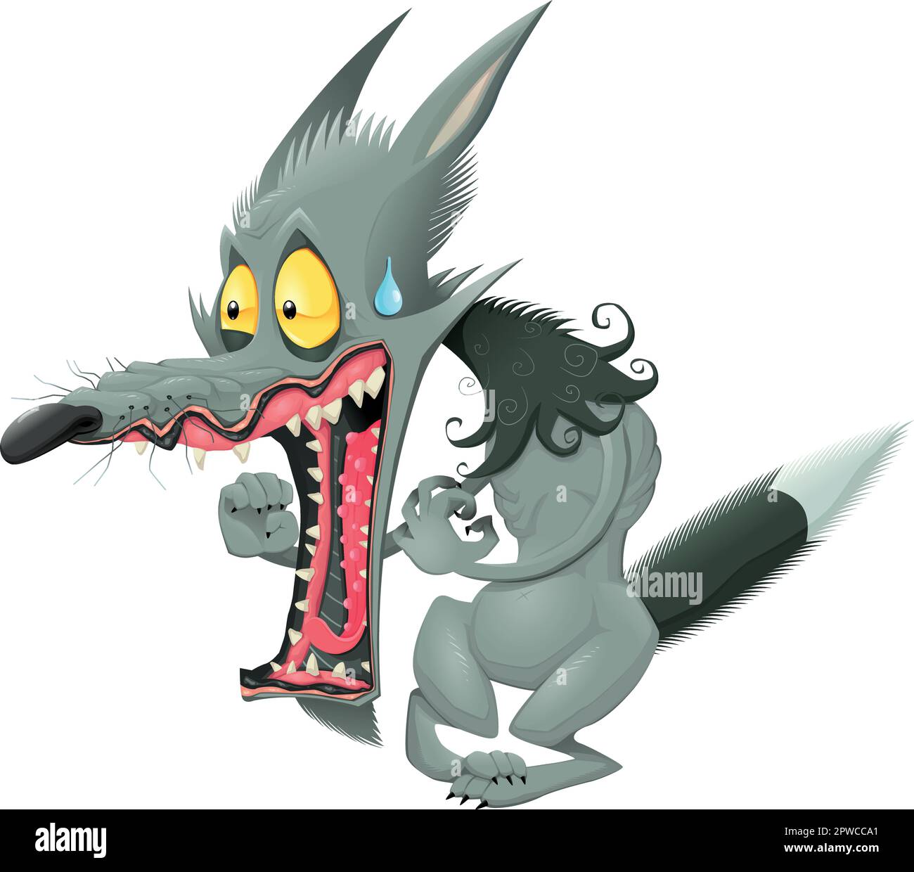 Funny wolf. Vector cartoon isolated character Stock Vector Image & Art ...
