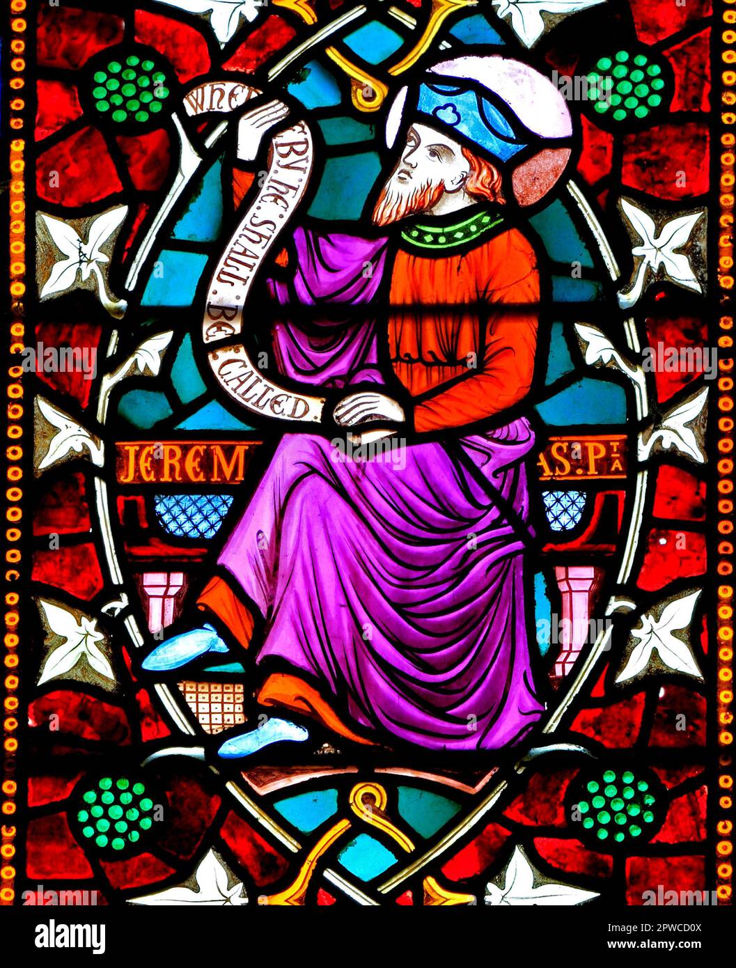 Jeremias, Jeremiah, Bible character, Biblical stained glass window, Old ...