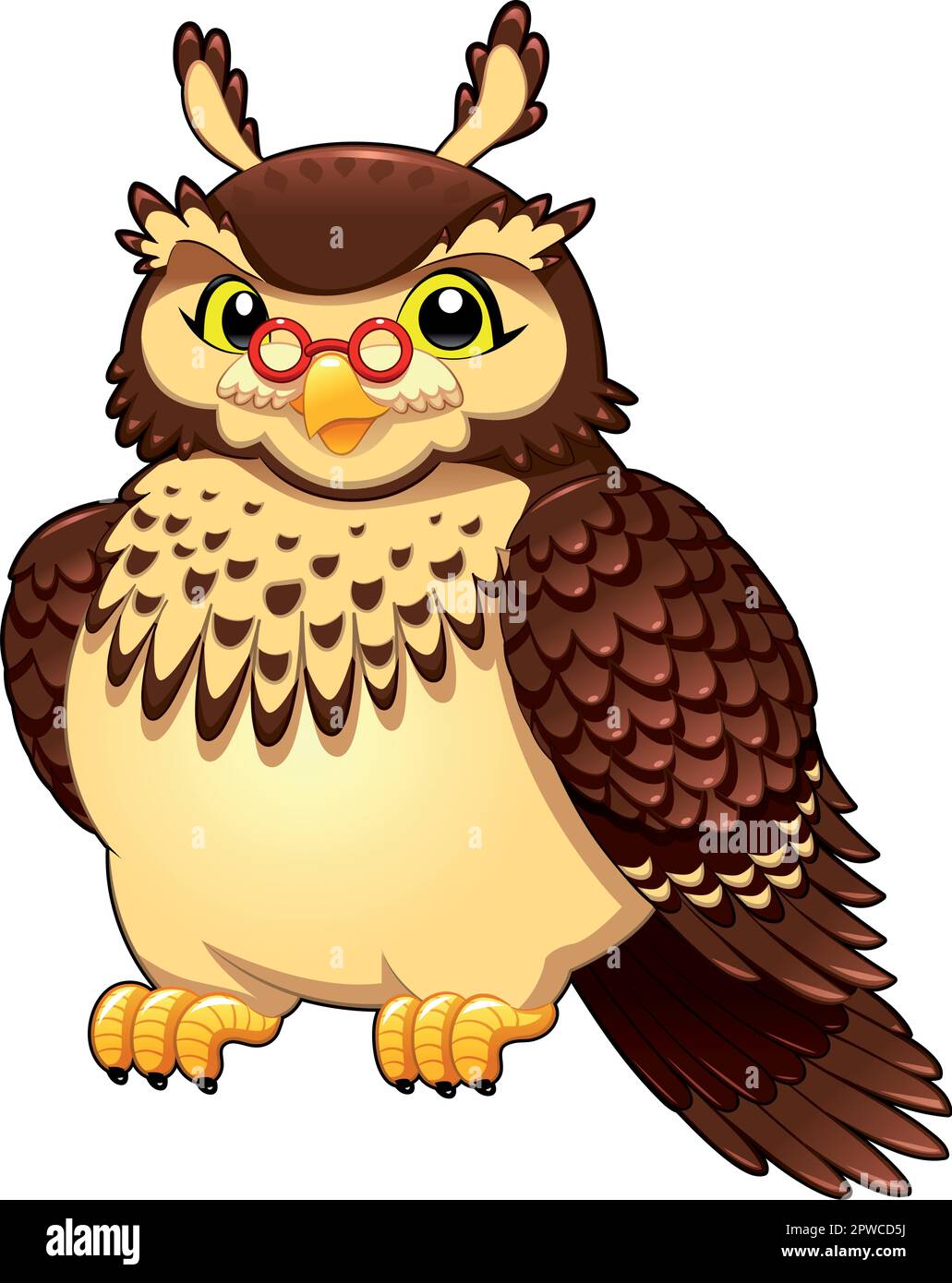 Funny owl. Cartoon and vector isolated character Stock Vector Image ...