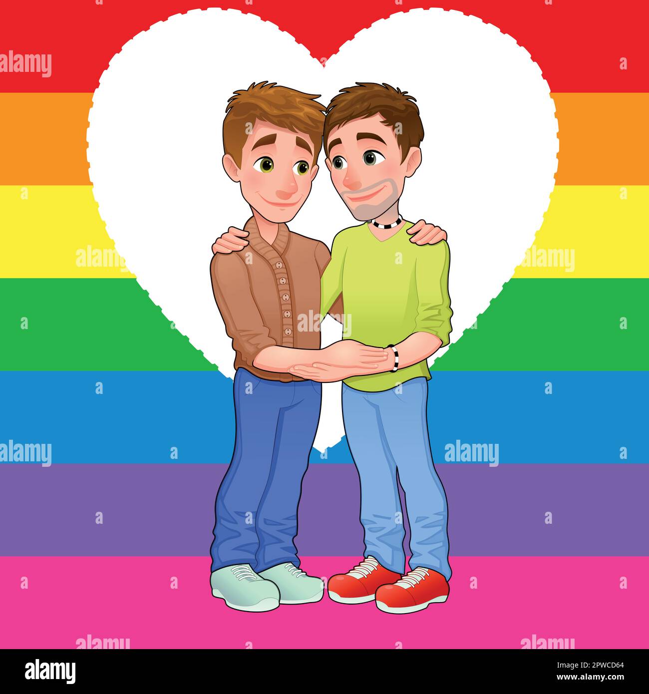 Born this way. Young men loving each other. Vector illustration Stock ...