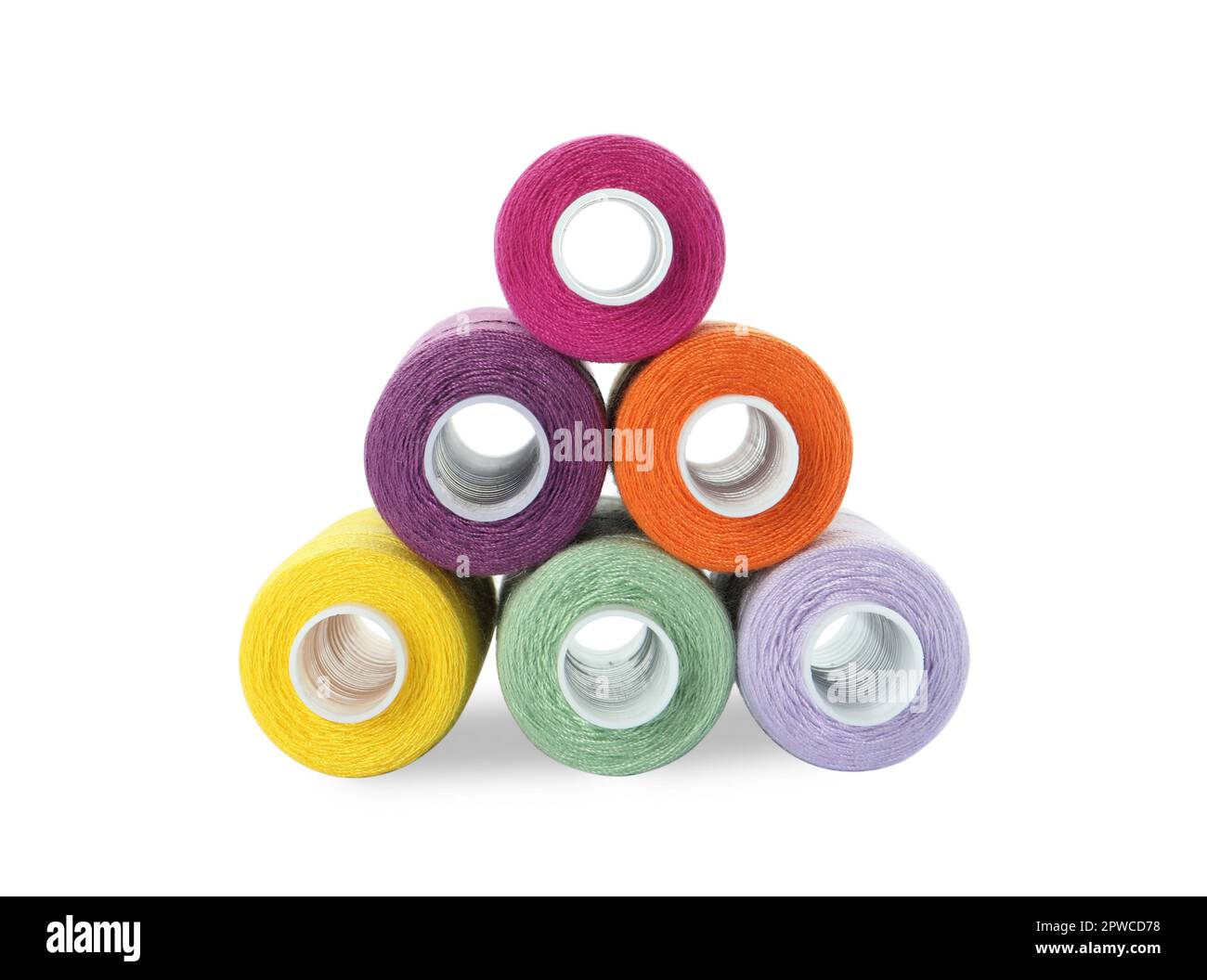 Different colorful sewing threads on white background Stock Photo - Alamy