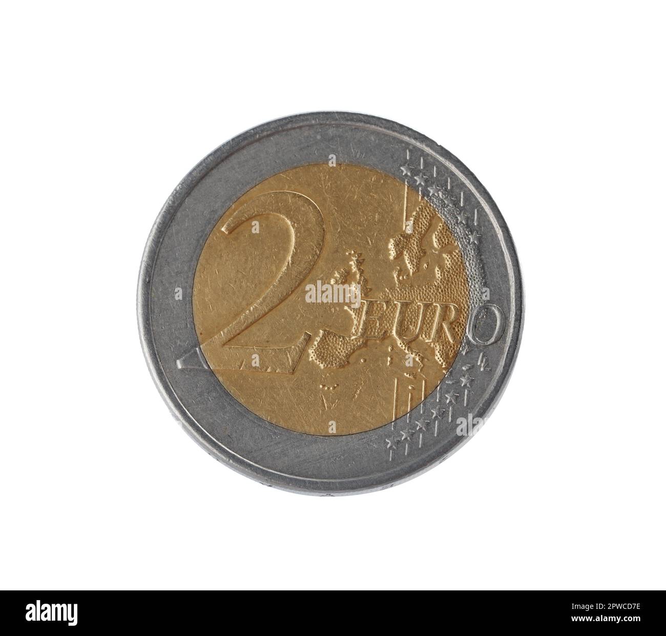 European coin isolated on white, top view Stock Photo - Alamy