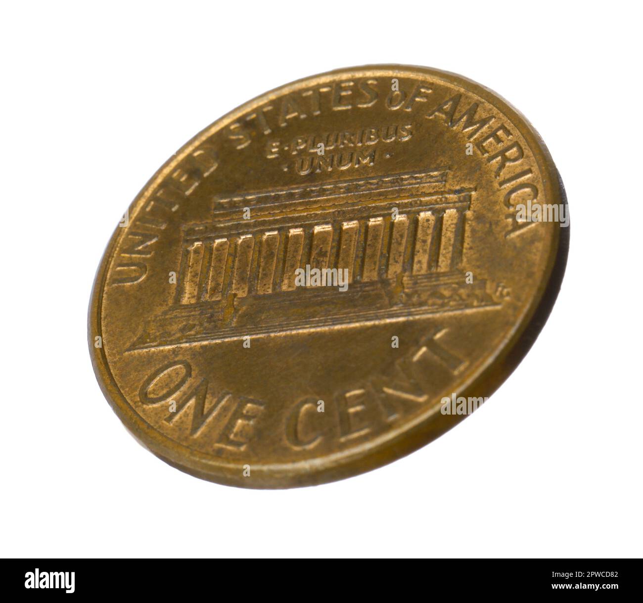 American one cent coin isolated on white Stock Photo - Alamy