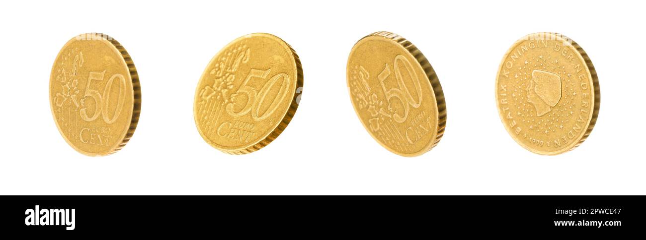Set with euro cent coins on white background. Banner design Stock Photo ...