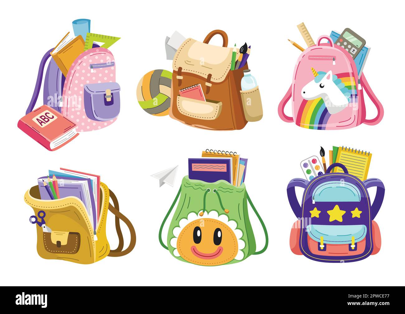 Set of school backpacks Stock Vector Image & Art - Alamy
