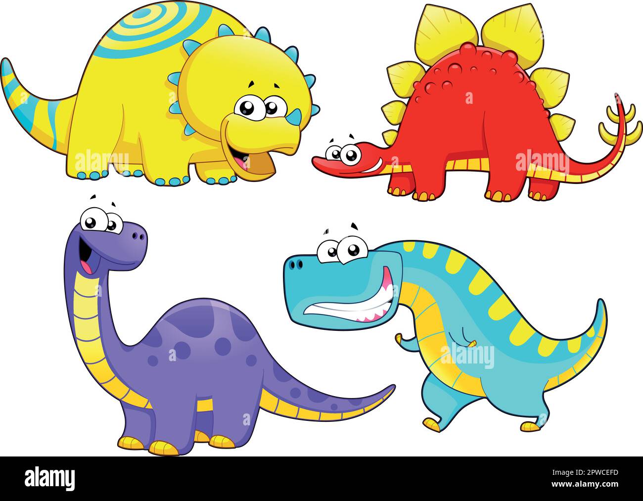 Dinosaurs Family. Funny cartoon and vector characters Stock Vector ...