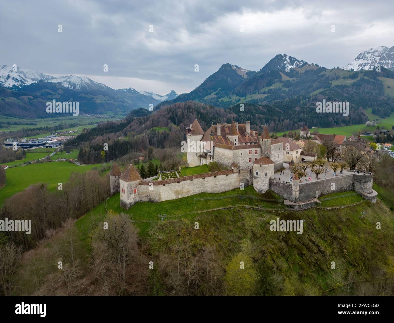 Famous Gruyere Castle in Switzerland also called Schloss Greyerz Stock ...