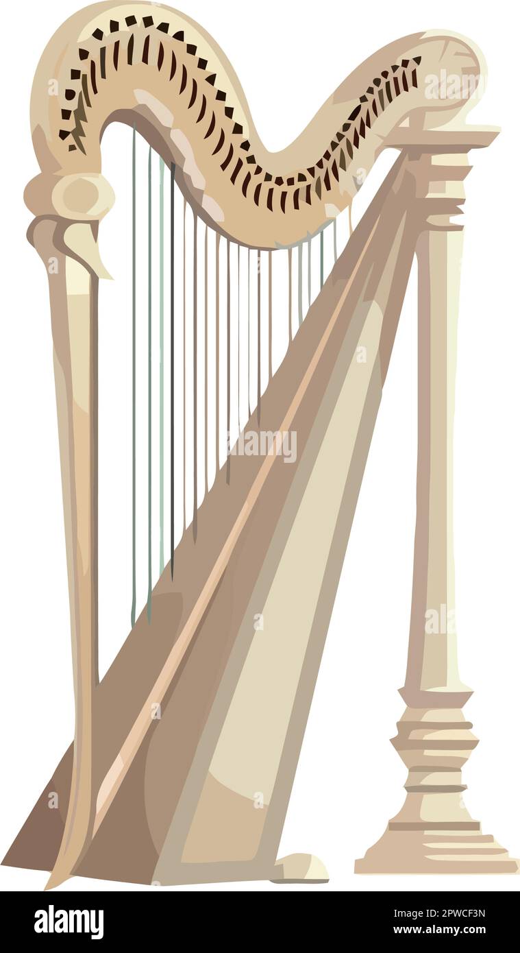 white harp musical instrument string Stock Vector Image & Art - Alamy
