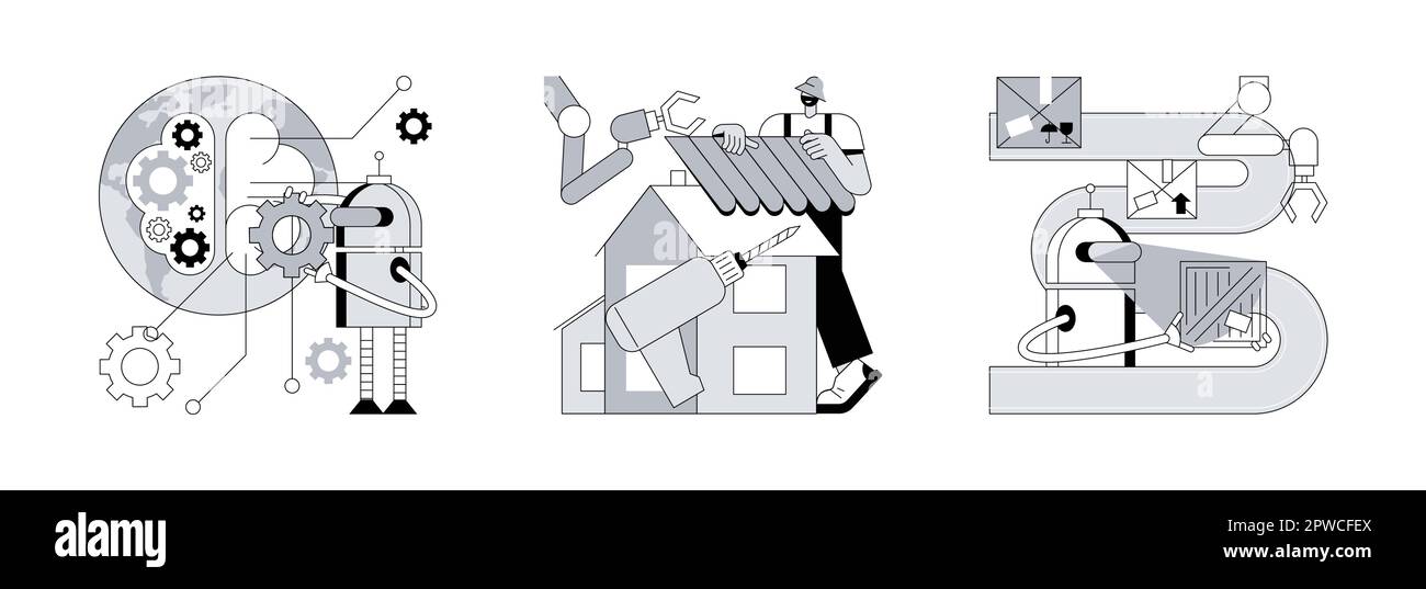 Modern innovation abstract concept vector illustration set ...