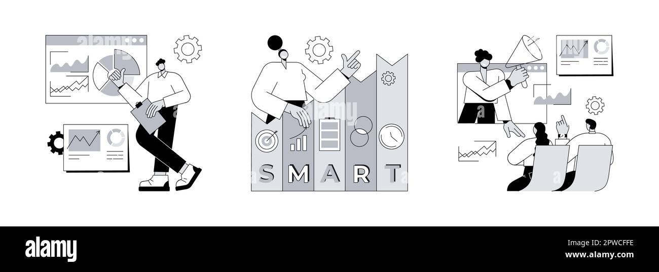 Business enterprise management abstract concept vector illustration set ...