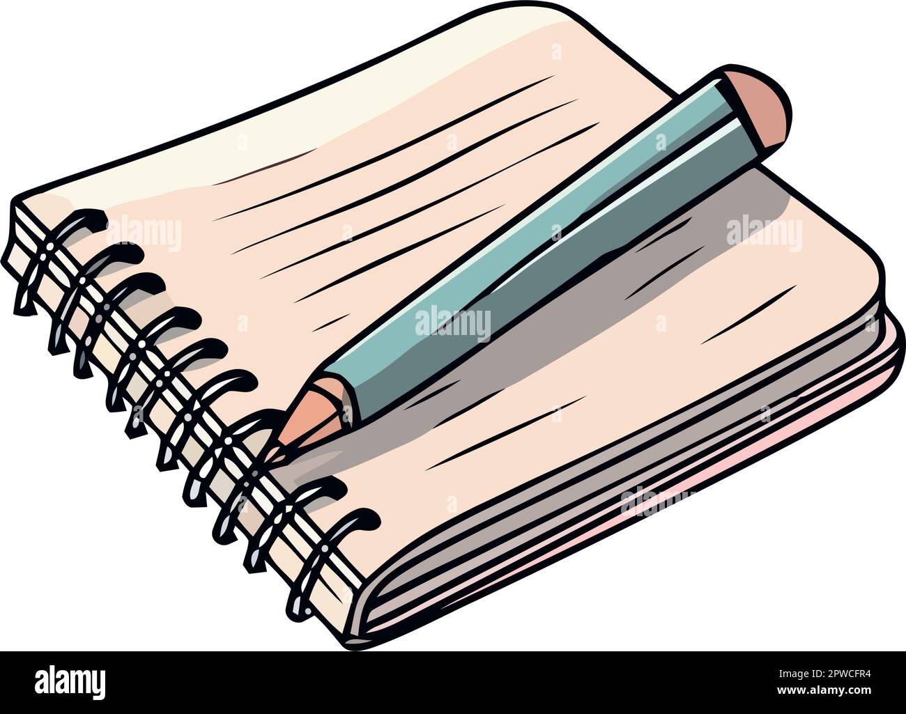 Blank textbook page with pencil Stock Vector Image & Art - Alamy