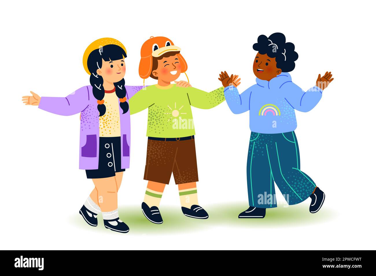 Warm hugs between kids Stock Vector Image & Art - Alamy