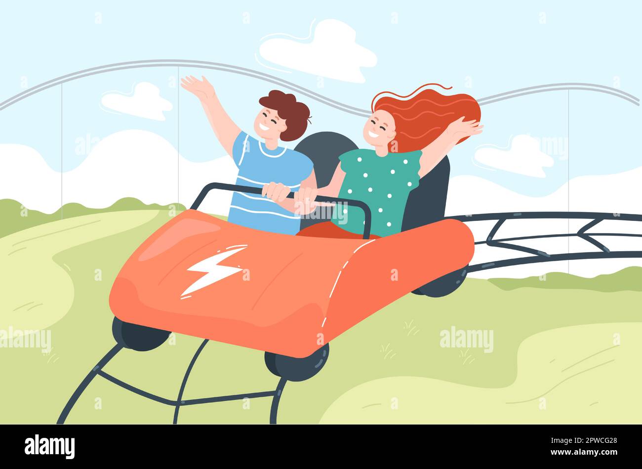 Kids rollercoaster Stock Vector Images - Alamy