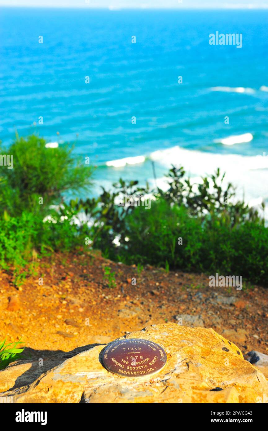 A US American National Geodetic Survey, Vertical Control Marker is ...