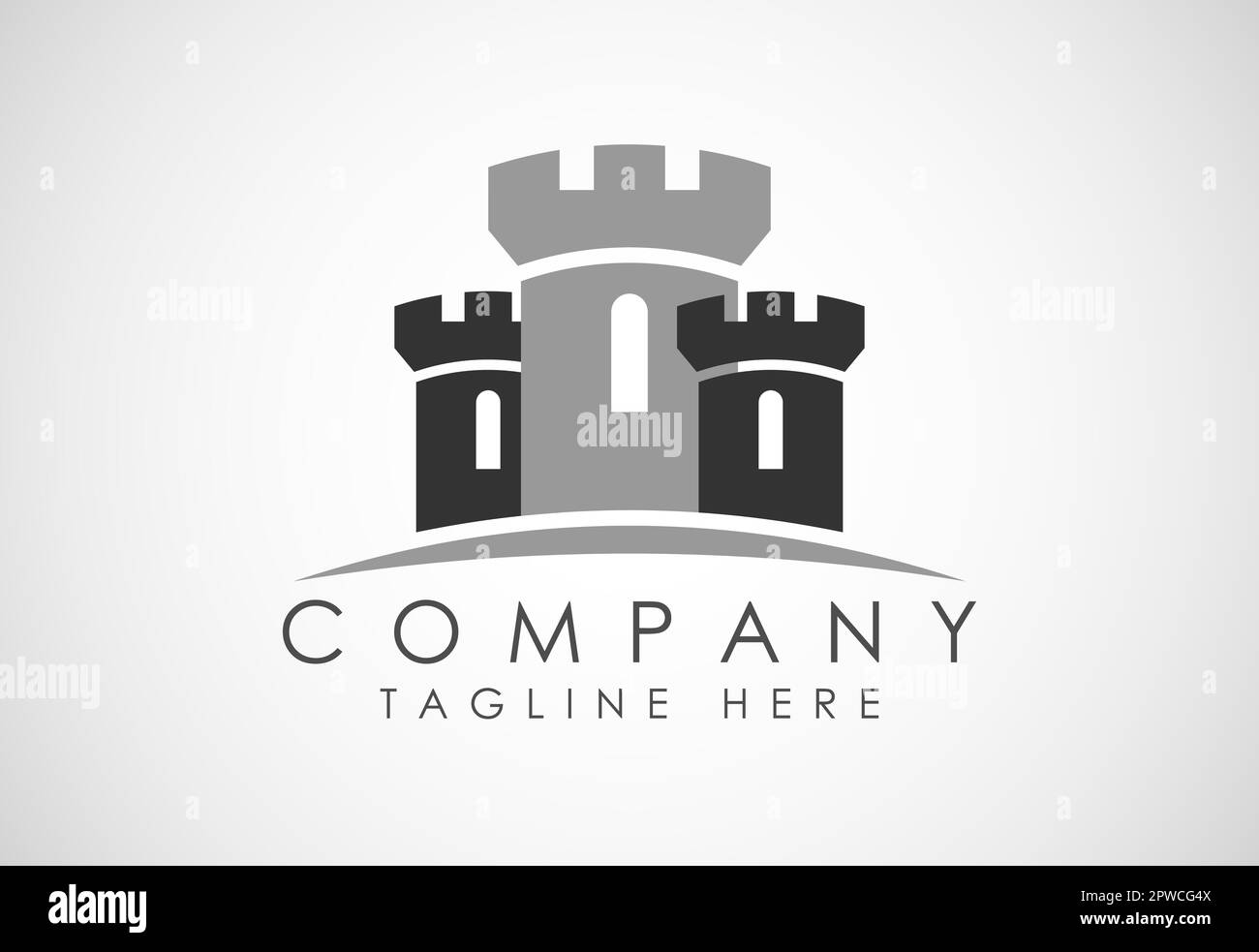 Castle tower logo design vector illustration. Castle icon sign symbol ...