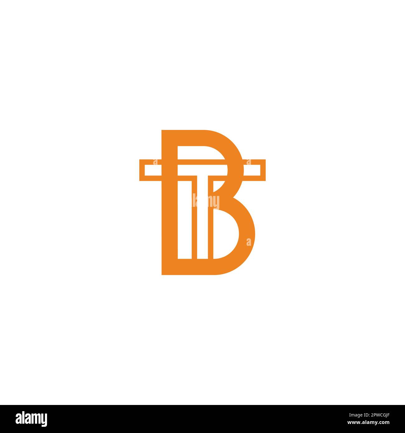 letter bt outline simple geometric logo vector Stock Vector Image & Art ...