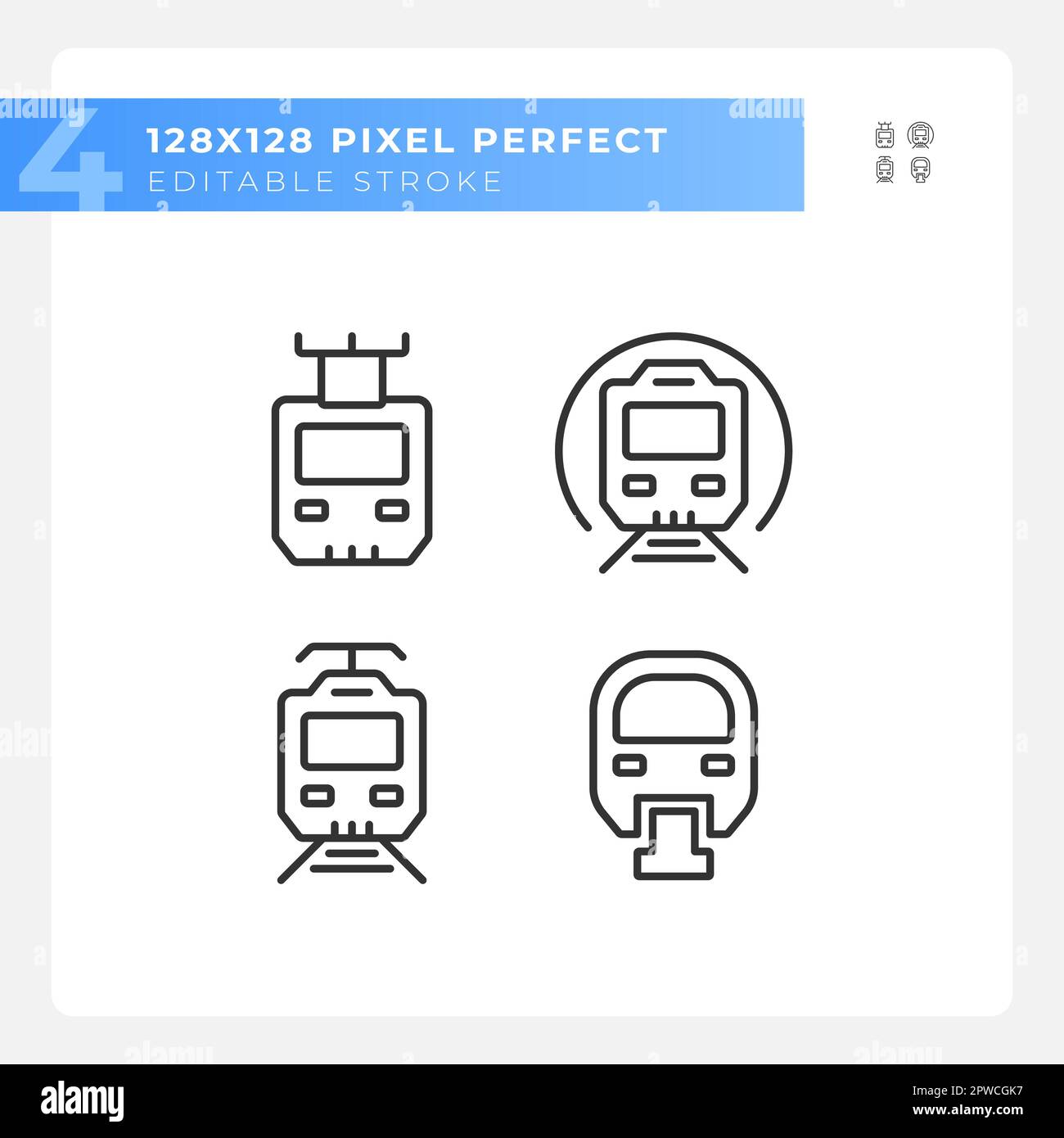 Passenger train pixel perfect linear icons set Stock Vector Image & Art - Alamy